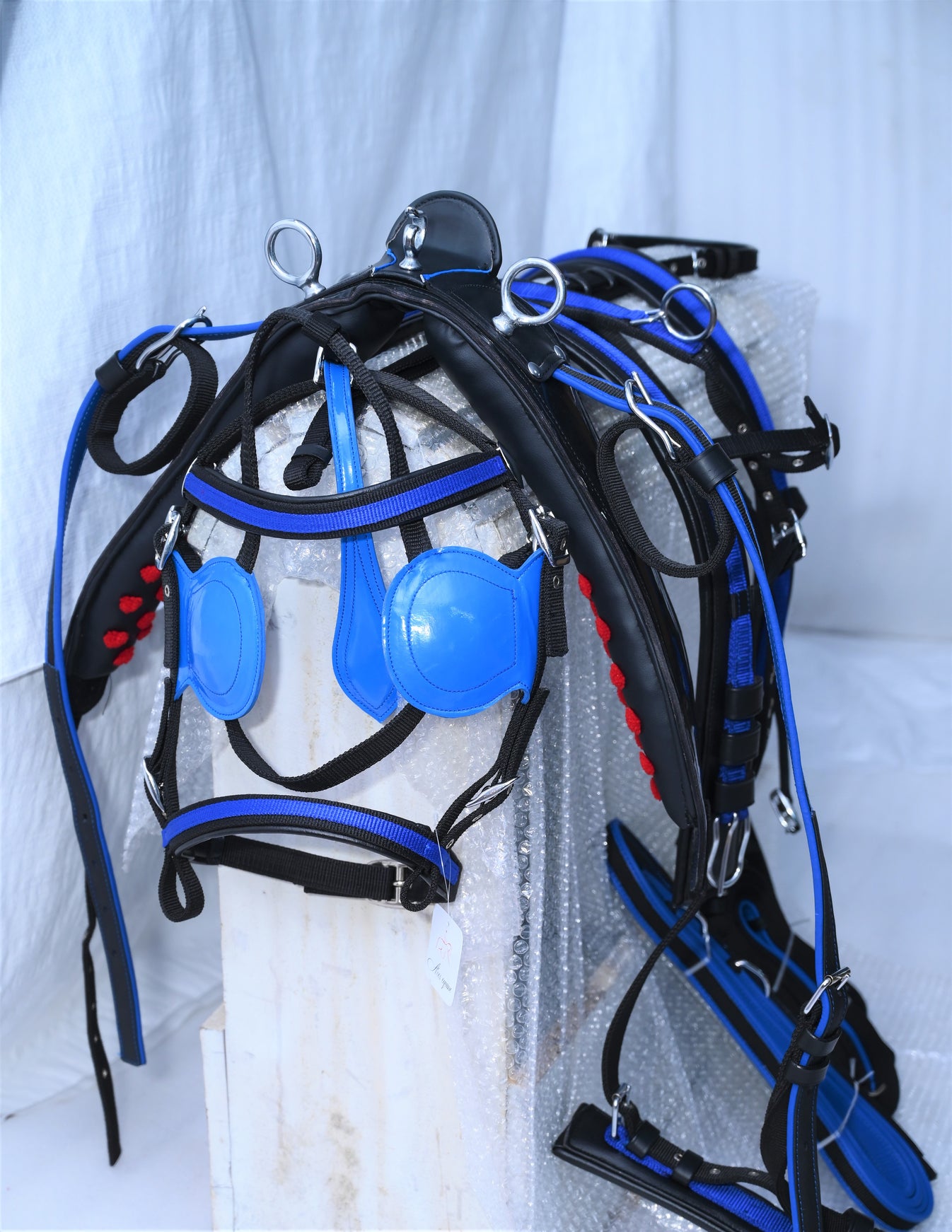 Nylon Driving Harness set Blue and Black Deluxe – Aces Equine